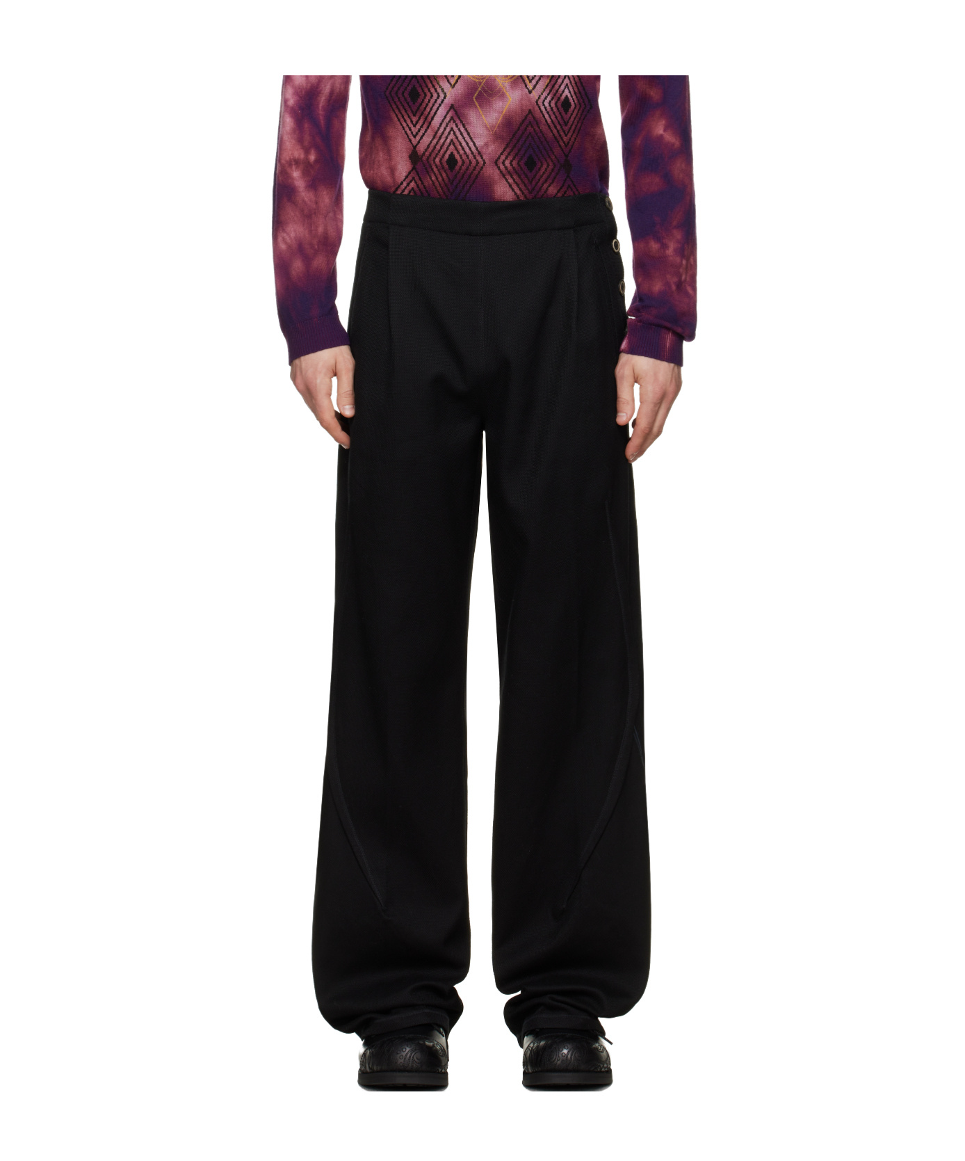 KIKO KOSTADINOV KIKO KOSTADINOV High-Waisted Pleated Straight Leg Trousers